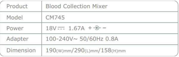 CM745 BLOOD COLLECTION MIXER – Omnibus Bio-Medical Systems Inc.